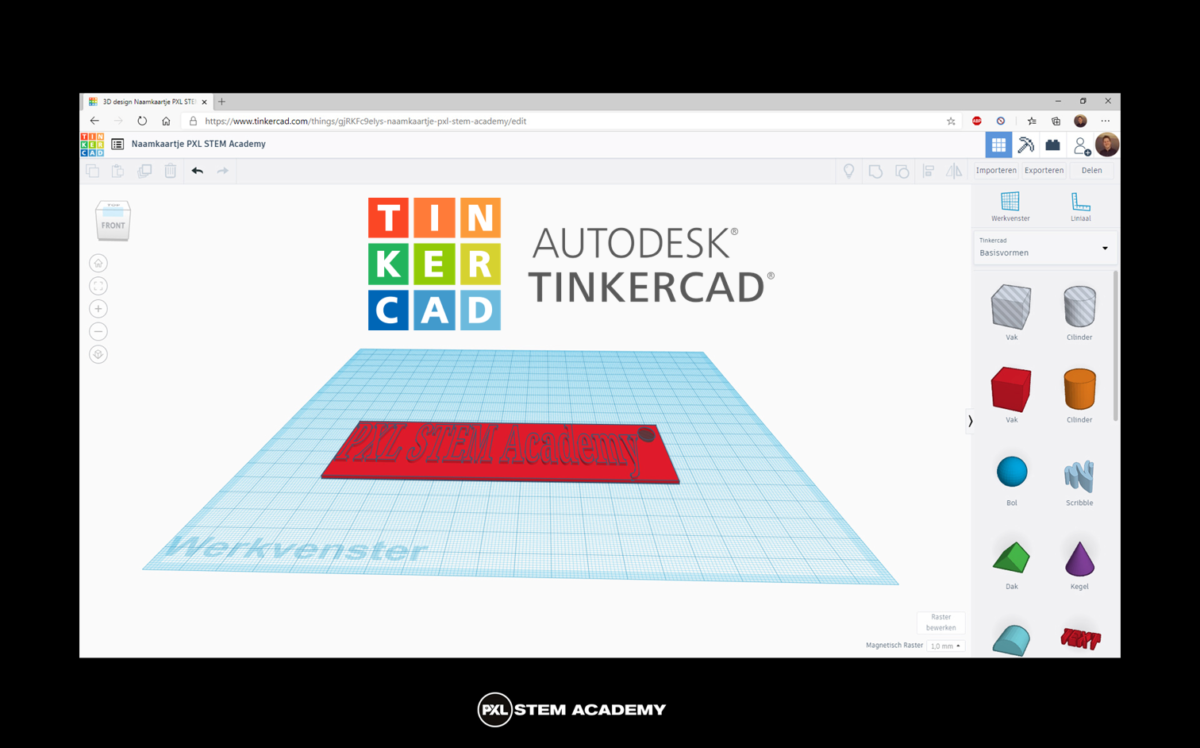 Tinkercad (3D ontwerpen basisniveau) - PXL Stem Academy